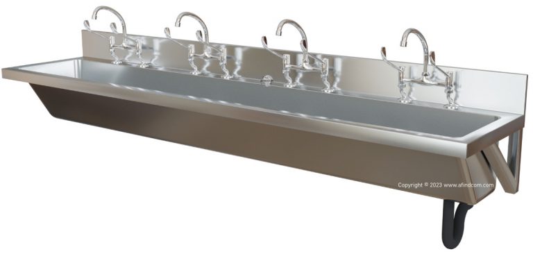 Surgeon scrub up sinks | Wall mounted and floor mounted scrub sinks